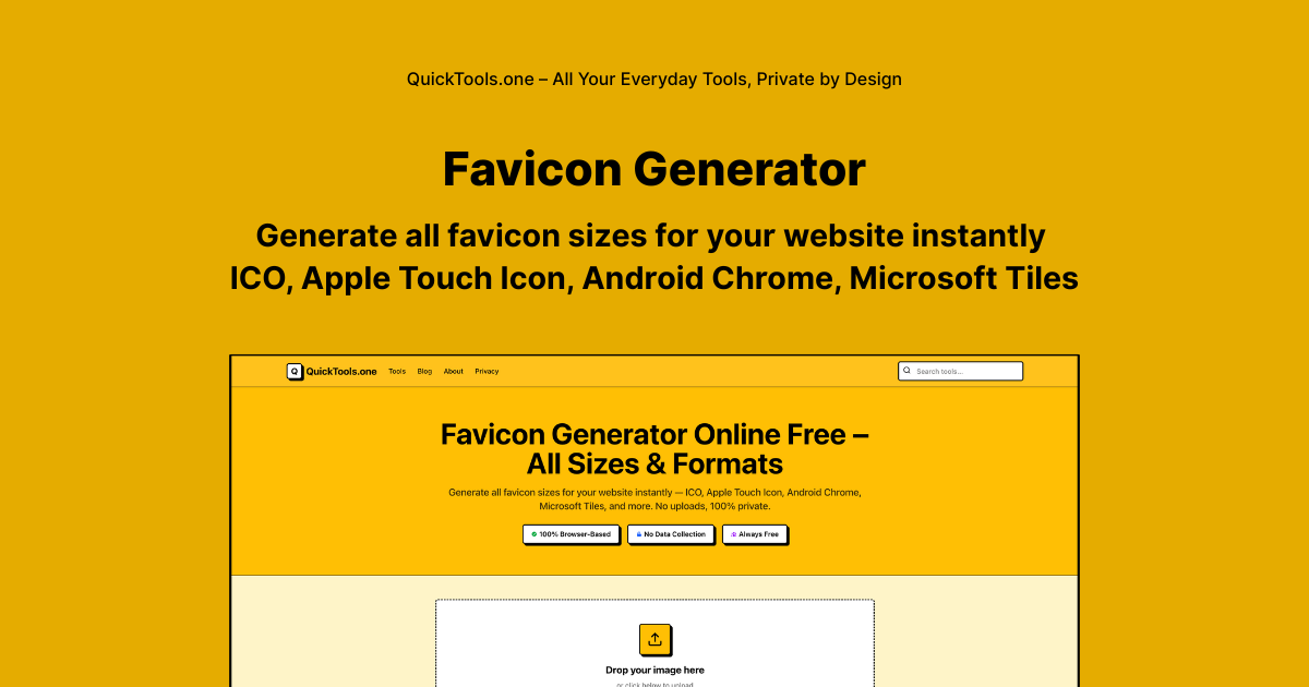 Favicon Generator Free Online | Create ICO & PNG | QuickTools.one